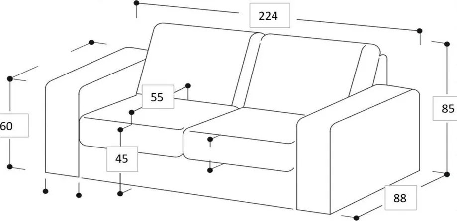 Hnědá pohovka 224 cm Copenhagen – Scandic