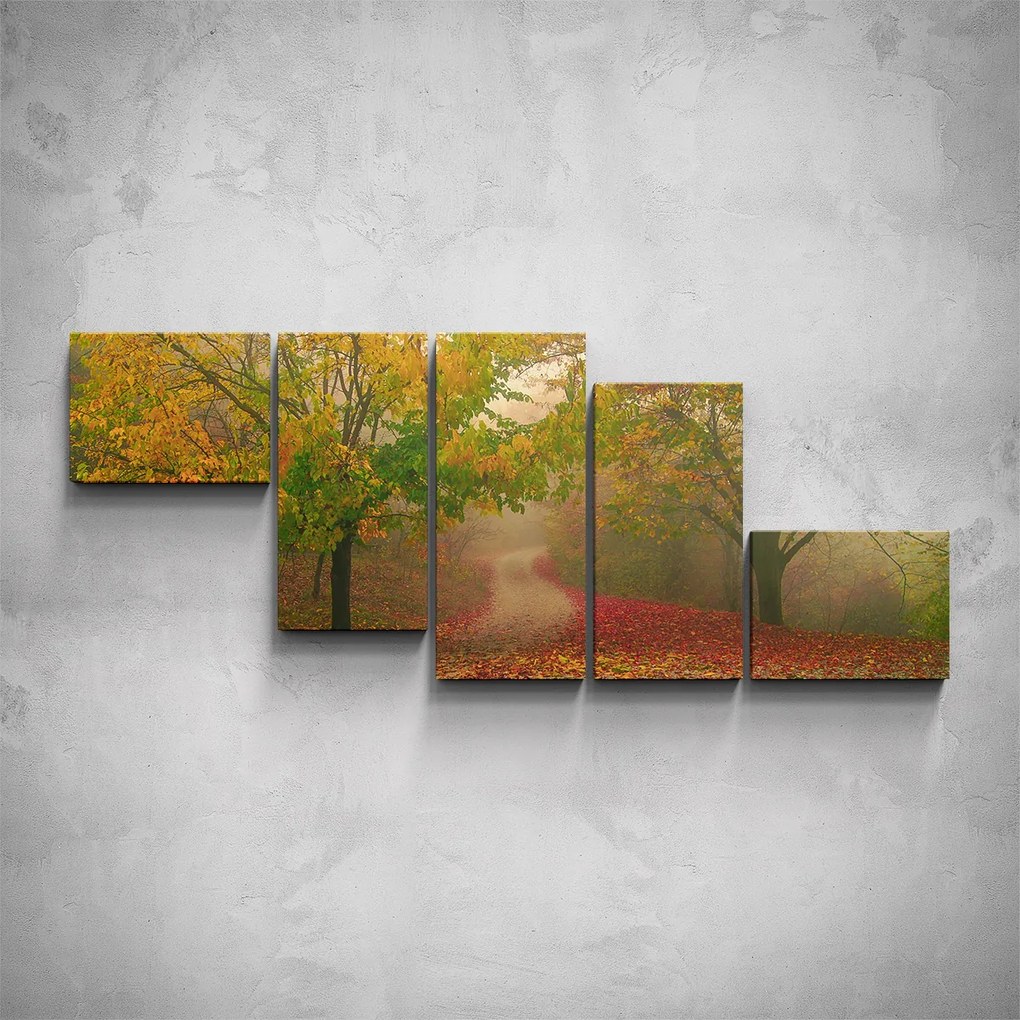 5-dílný obraz - Podzimní les - PopyDesign