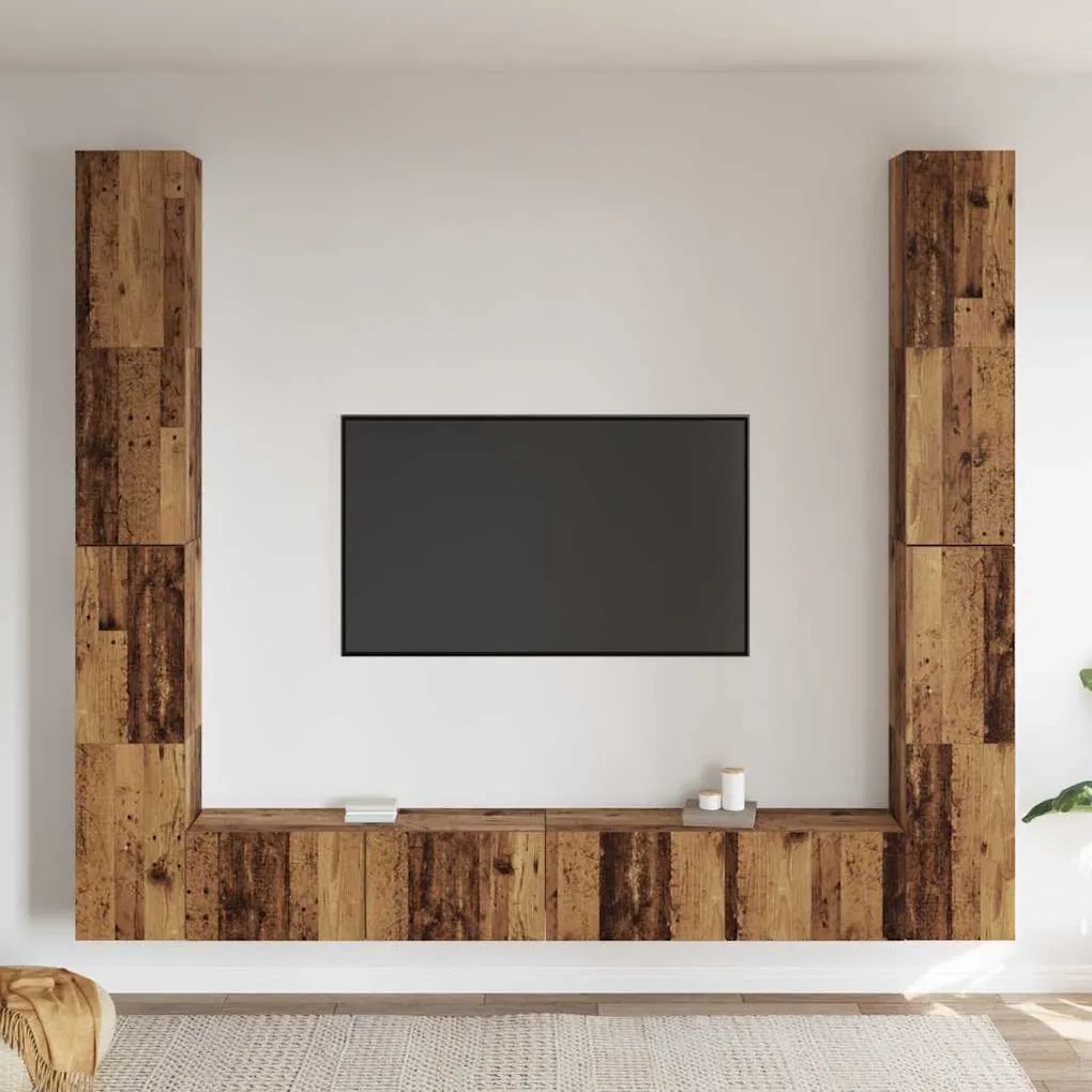 Nástěnné TV skříňky 6 ks Old Wood kompozitní 3328987