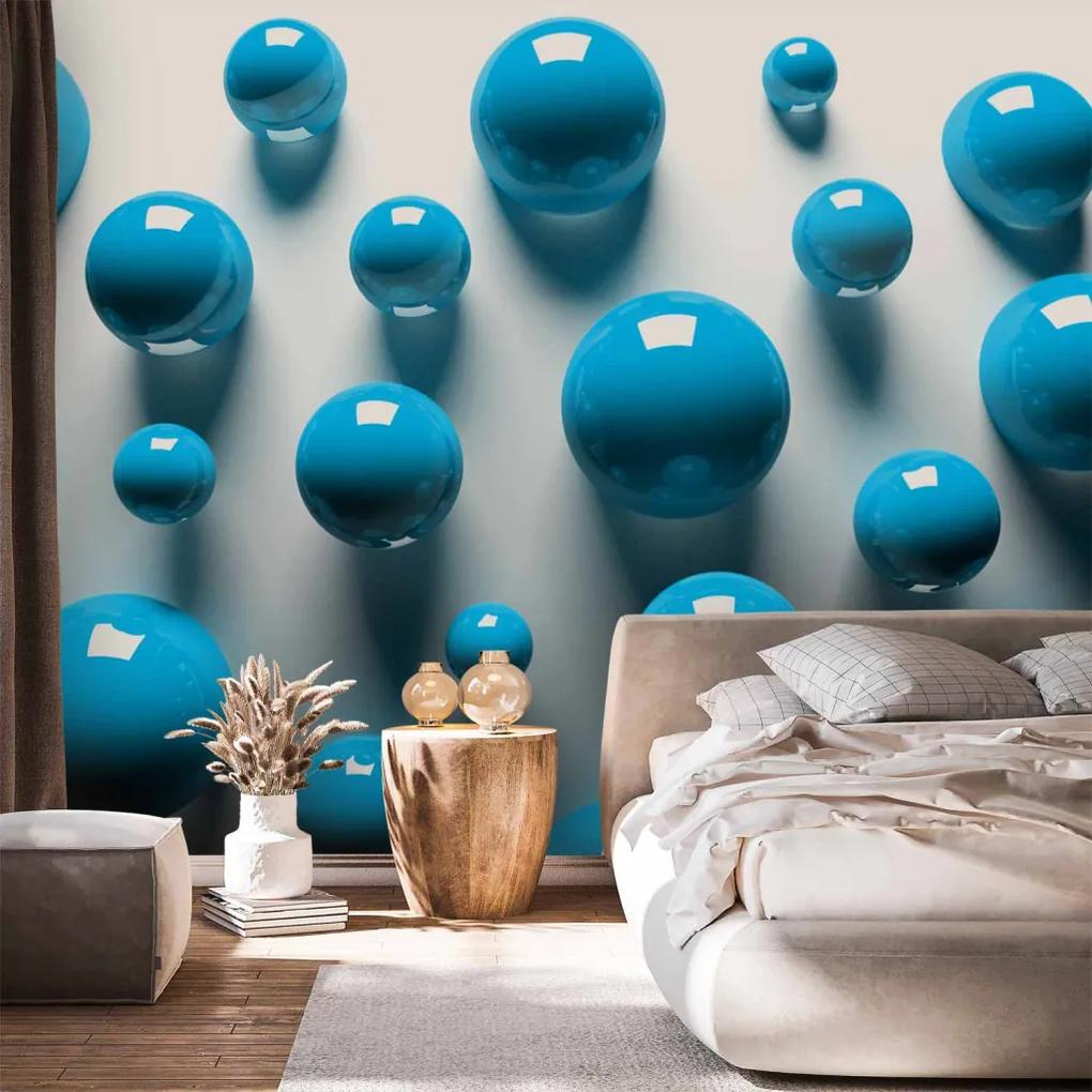 Fototapeta Modré kuličky - futuristický motiv vytvářející iluzi prostoru