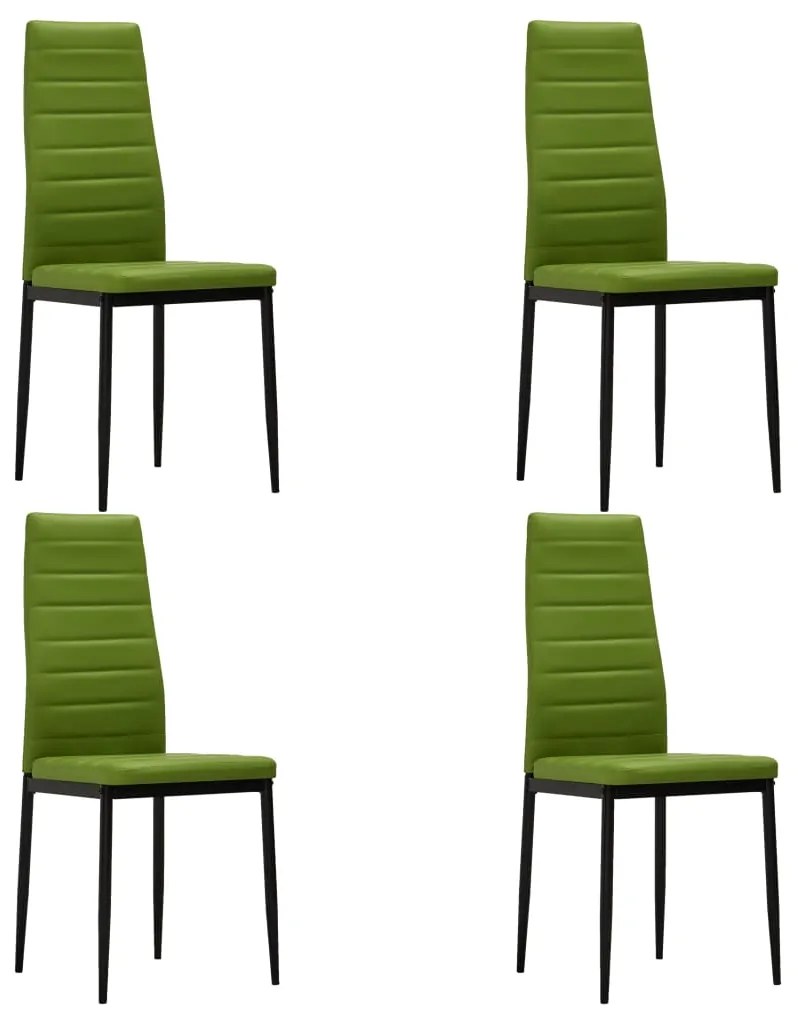 282590 vidaXL Jídelní židle 4 ks limetkově zelené umělá kůže