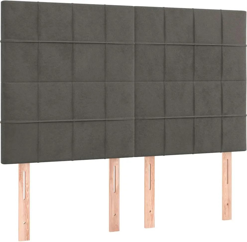 Box spring postel s matrací tmavě šedá 140x200 cm samet 3129214