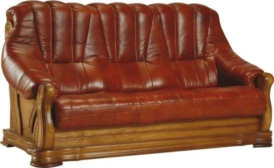 Casarredo - Komfort nábytek Trojmístná pohovka DEREK II kůže | potah: kůže K-18,barva: moření 01 bílá