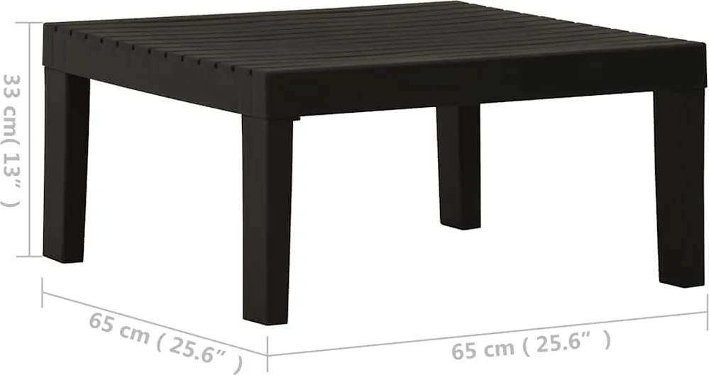 Zahradní stolek k lehátku plast šedý 315851