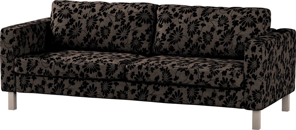 Potah na pohovku IKEA Karlstad 3-místná, nerozkládací, krátký barva hnědá látka pletený vzor, vzorované