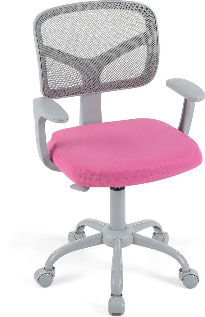 Costway Ergonomická dětská psací židle s nastavitelnou výškou a – tmavě růžová