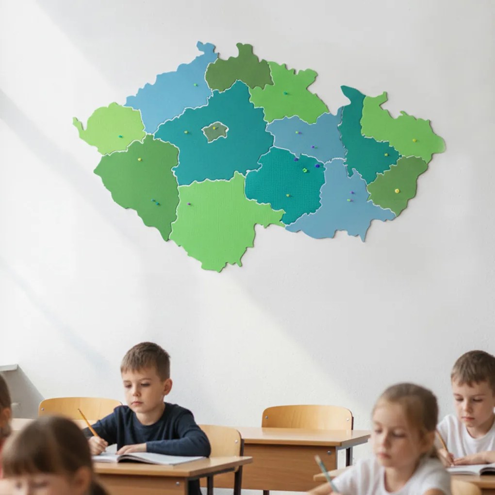 Vylen Barevná pěnová mapa ČR nástěnka  2150x1200mm
