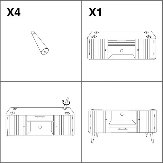 Designový TV stolek Gerlinde 117 cm bílý