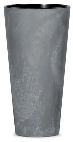 PROSPERPLAST Květináč - TUBUS SLIM Beton Effect Průměr: 15 cm, Barva: antracit