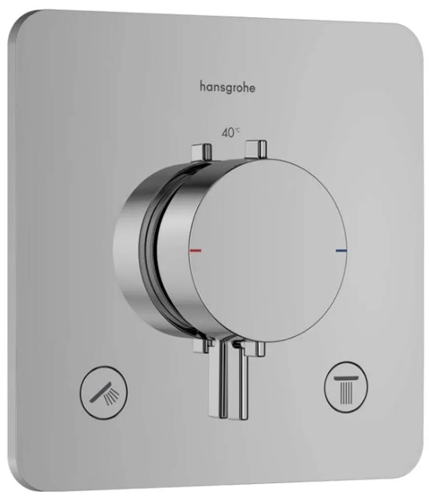 Hansgrohe Ecostat Comfort Q - Termostatická baterie pod omítku, pro 2 spotřebiče, chrom 33713000