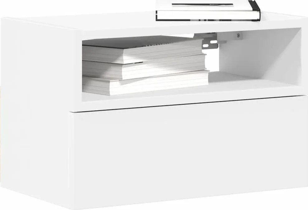 vidaXL Nástěnný noční stolek 45x26x28,5 cm [858598] Barva: Bílá