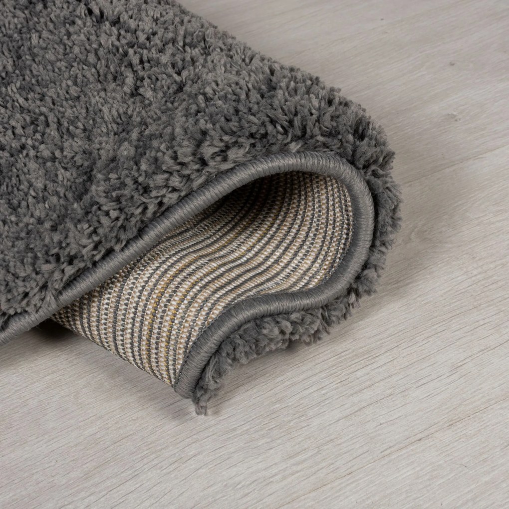 Flair Rugs, Kusový koberec Shaggy Teddy Charcoal, 200x290, šedá, ložnice