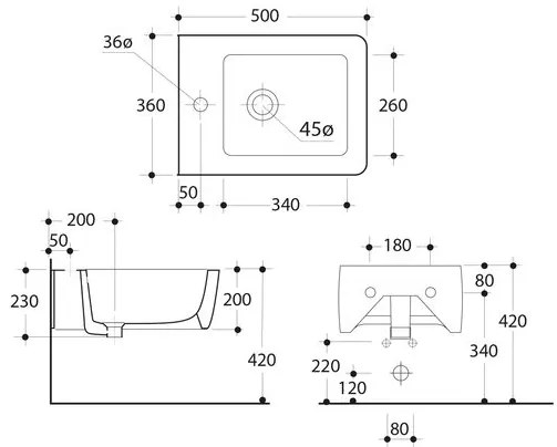 Kerasan Ego Bidet závěsný 36x23x50 cm, bílá 322501