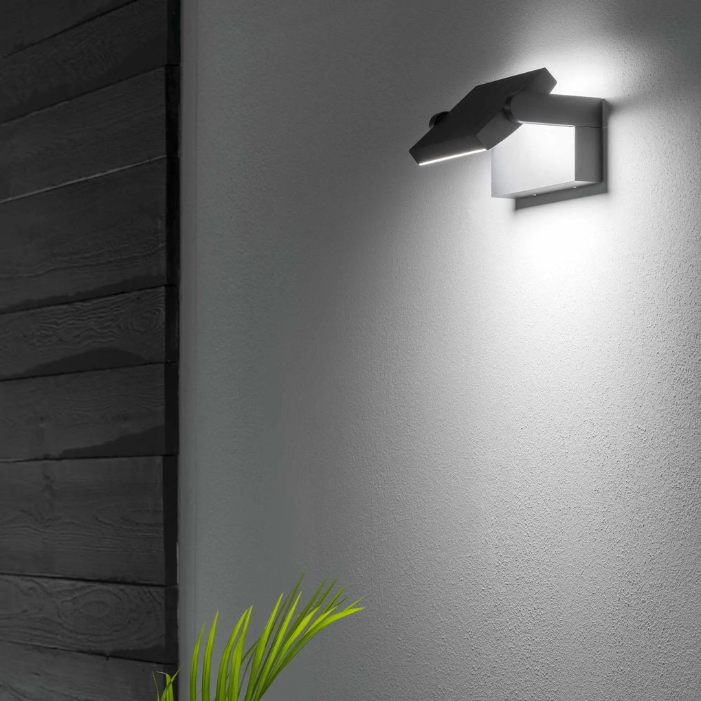ILUX 287706 Venkovní nástěnné svítidlo SWIPE AP venkovní nástěnné LED svítidlo 20,5W 2300lm 3000K 21,2cm IP54, černé - IDEALLUX