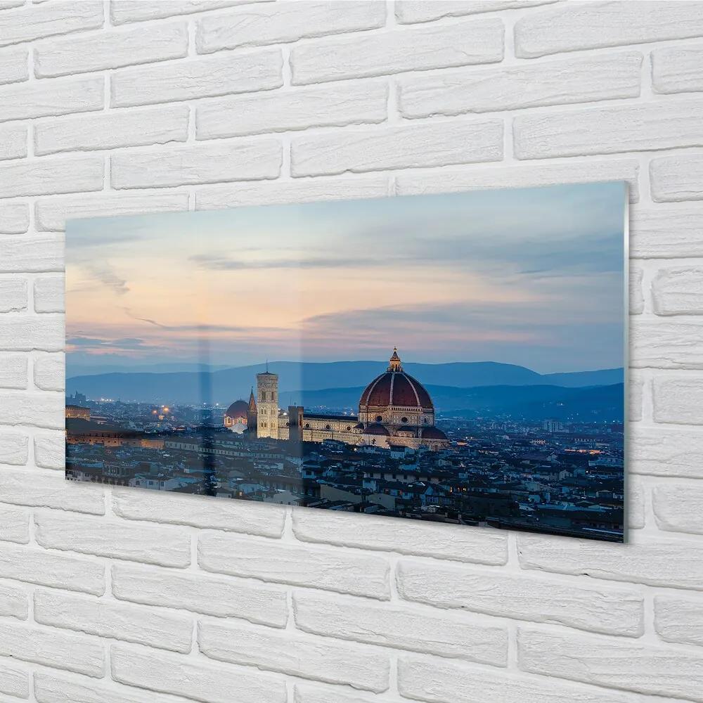 Obraz na skle Itálie katedrála panorama v noci 140x70 cm