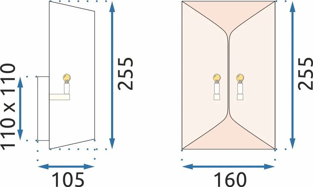 Toolight, nástěnná lampa 2xG9 APP1056-1W, OSW-00675