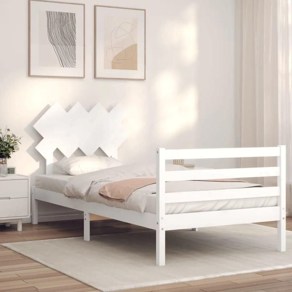 vidaXL Rám postele s čelem 100 x 200 cm masivní dřevo [3195279] Barva: Přírodní