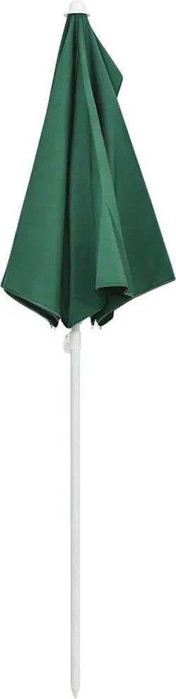Zahradní půlkruhový slunečník s tyčí 180 x 90 cm zelený 315560