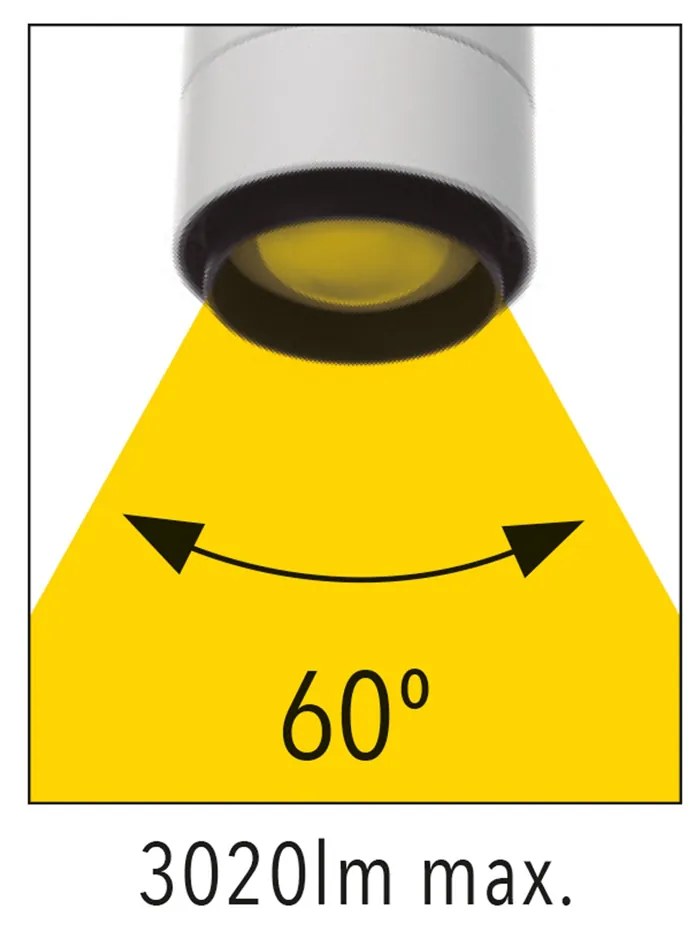 Indeluz 803A-L3335B-01 stropní bodové LED svítidlo pro lištový systém Enigma, bílé, 35W, 4000K, 10-60°, ø10cm