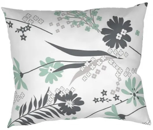 Dadka Povlečení bavlna Agáta mentolová na bílém  240x220, 2x70x90 cm