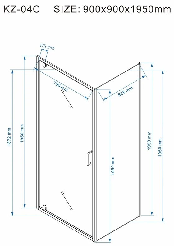 BPS-koupelny Čtvercový sprchový kout HYD-SK04C 90x90 zlatá kartáčovaná/transparent - bez vaničky