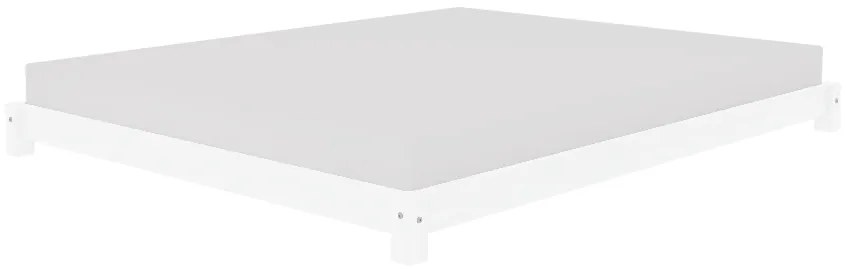 Benlemi Designové dvoulůžko TATAMI v japonském stylu Zvolte barvu hranolů: Bílá, Zvolte barvu ploch: Bílá, Zvolte rozměr: 160x200 cm