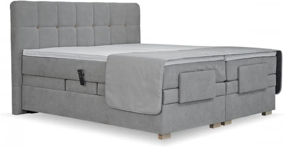 Motorový boxspring Samara, 180x200, šedá BLANÁŘ