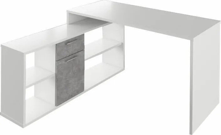 Tempo Kondela PC stůl, bílá / beton, NOE NEW