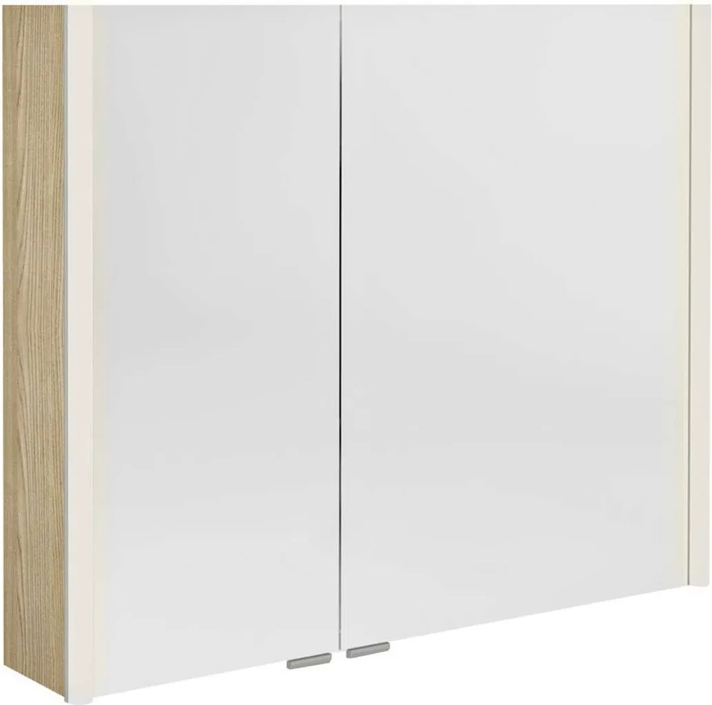 Sapho Alix - Zrcadlová skříňka s LED osvětlením 86x70x18 cm, 2x dvířka, jilm bardini AX186-0013
