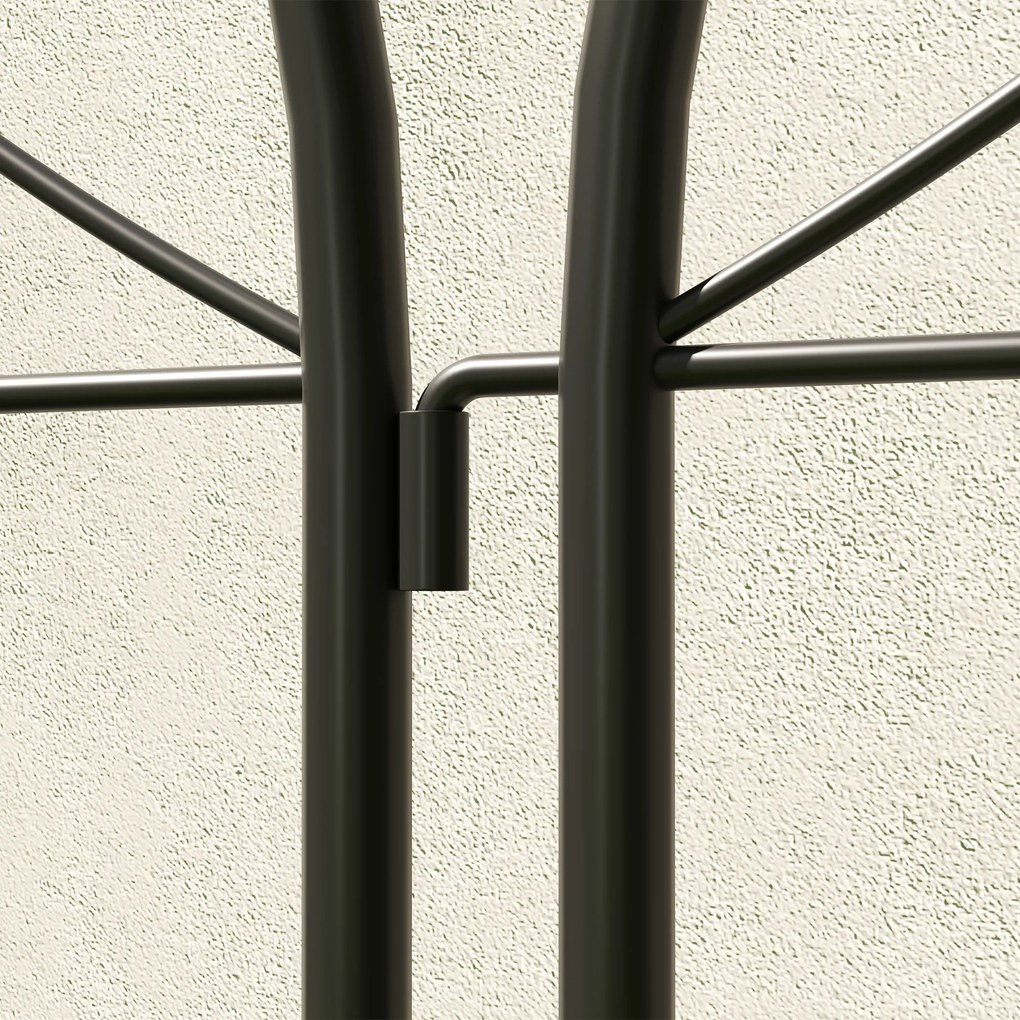 Outsunny Kovová mřížka sada 2 nerezových podpěr pro popínavé rostliny 50x150 cm černá
