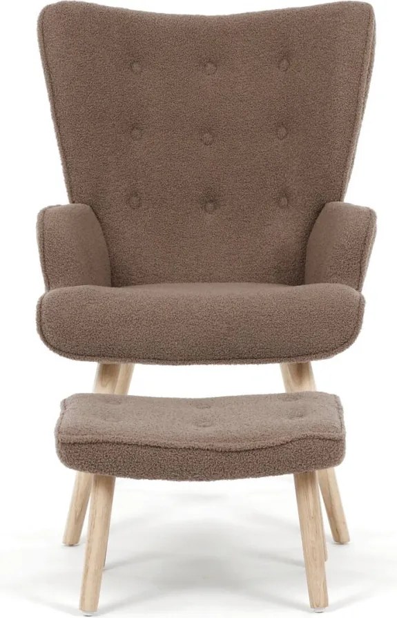 Relaxační křeslo AK-319 BR2, látka bouclé, hnědá (67 x 76) cm hnědá