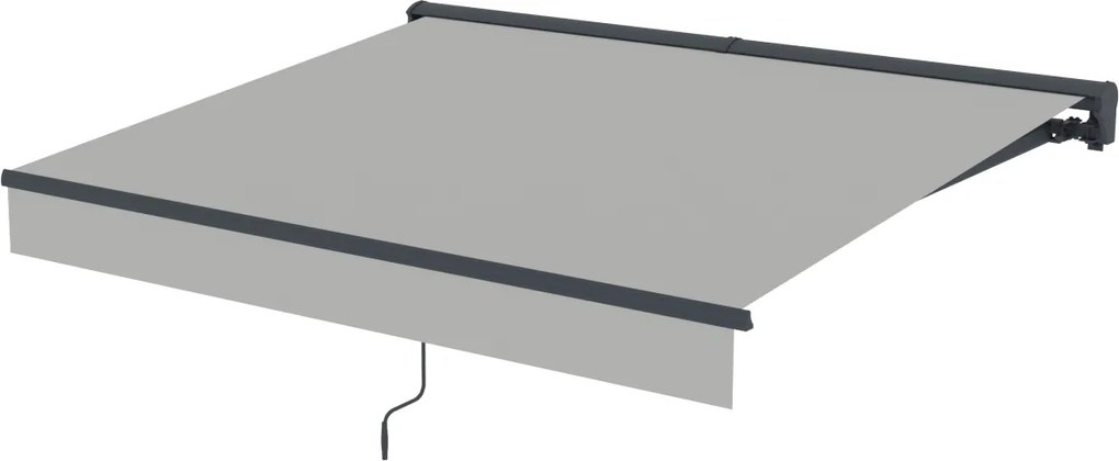 Elektrická markýza s LED osvětlením BestBerg BBSU-EL250LG / 250 x 200 cm / světle šedá
