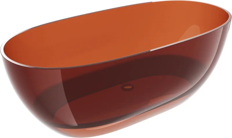 Mexen Pure earth volně stojící vana průhledná 170 x 80 cm, chromová zátka - 58071708005