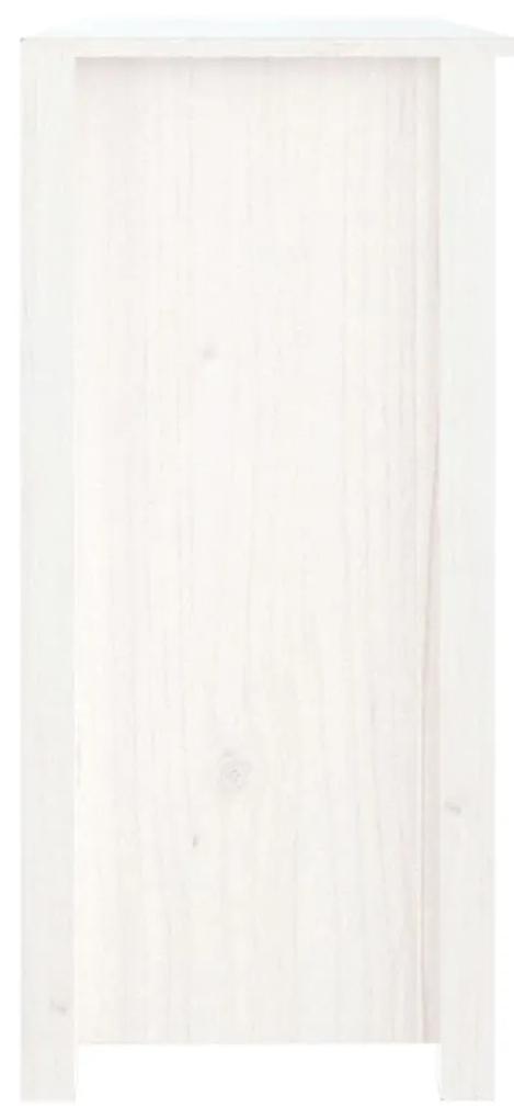 Příborník bílý 100 x 35 x 74 cm masivní borové dřevo