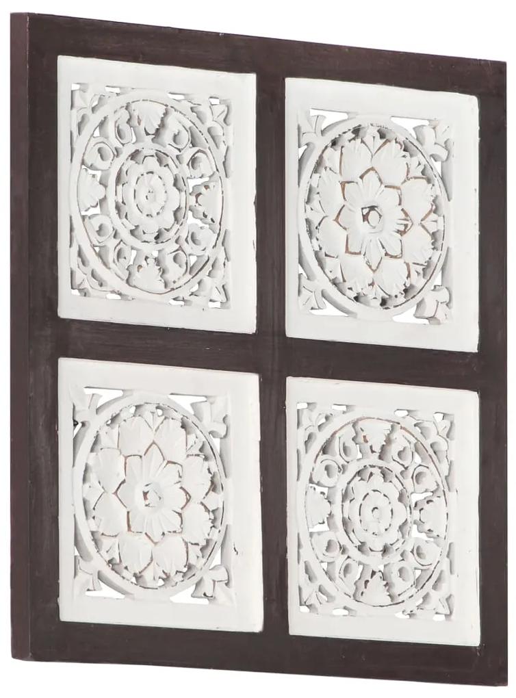 vidaXL Ručně vyřezávaný nástěnný panel MDF 40x40x1,5 cm hnědý a bílý