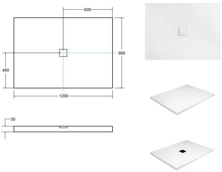 NOX ULTRASLIM sprchová vanička Rozměr vaničky: 120x80cm