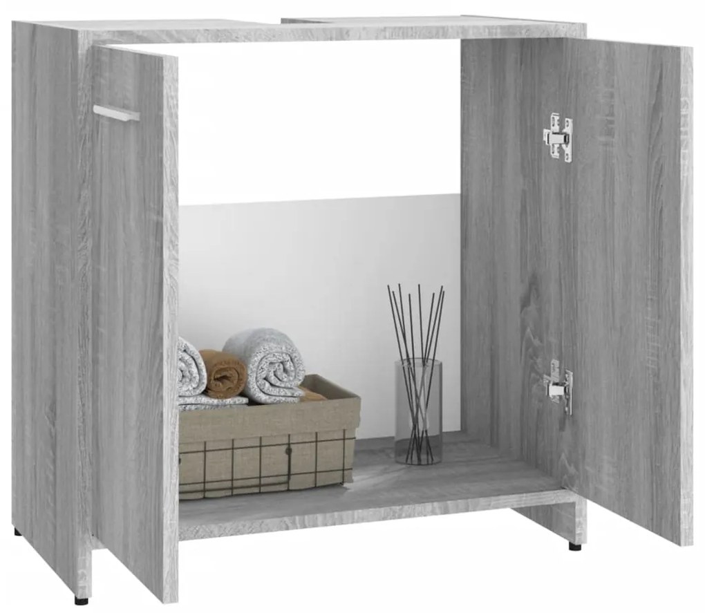 Koupelnová skříňka šedá sonoma 60 x 33 x 60 cm kompozitní dřevo - Default Title