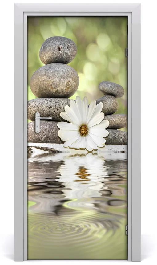 Fototapeta na dveře Kameny a květiny 75x205 cm