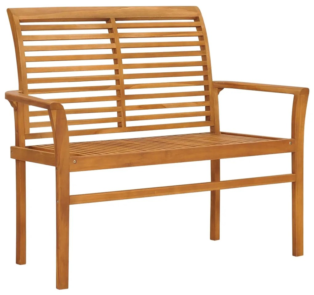 vidaXL Zahradní lavice s béžovou poduškou 112 cm masivní teak