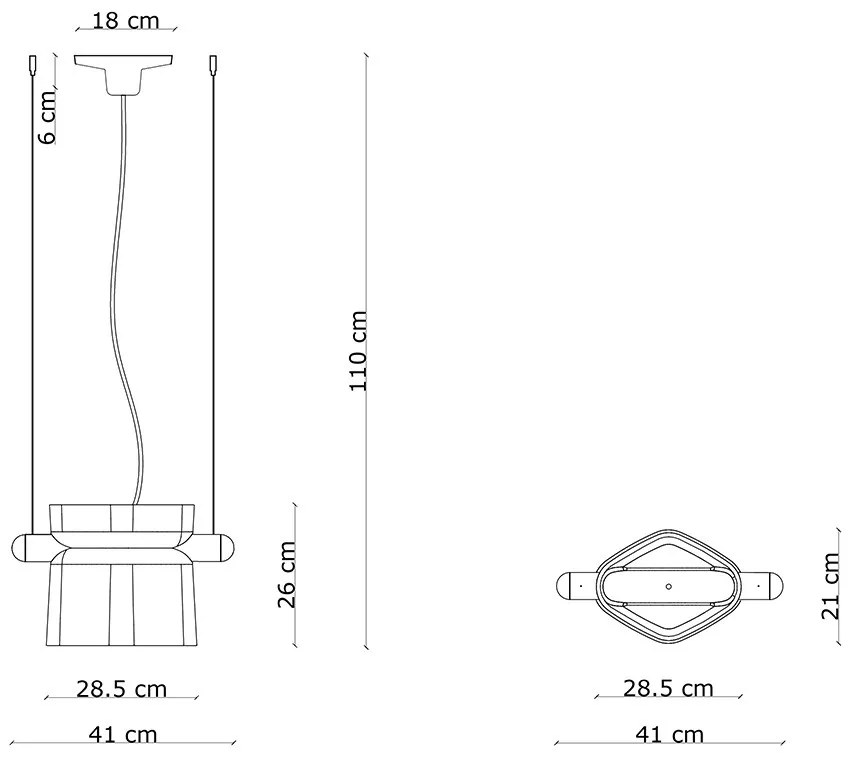 Ferroluce Závěsné svítidlo YAKITORI, v. 26 cm, 1xE27 Barva: Oranžová-hnědá