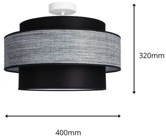 Přisazený lustr GRACE 1xE27/60W/230V pr. 40 cm černá/šedá