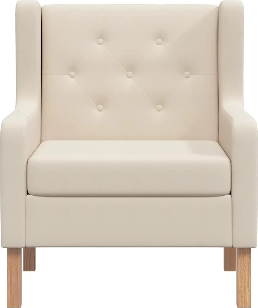Křeslo krémové bílé textil 245449