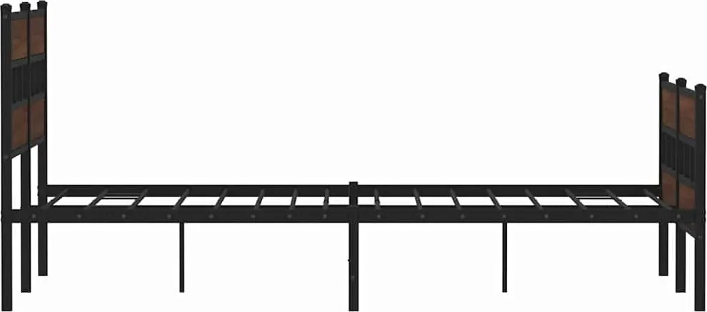 Kovový rám postele bez matrace hnědý dub 160 x 200 cm 3308477