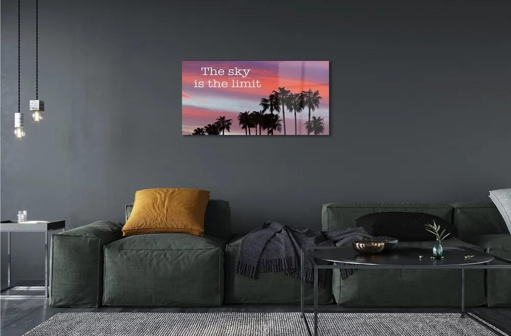 Obraz na skle Palm západu slunce 100x50 cm