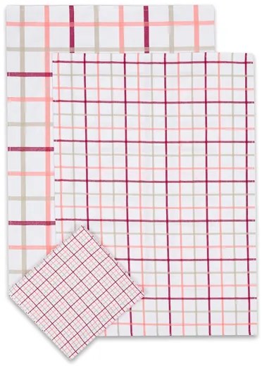 SVITAP sleep well Kuchyňské utěrky Extra savé Káro mix oranžová 50x70 cm, 3 ks