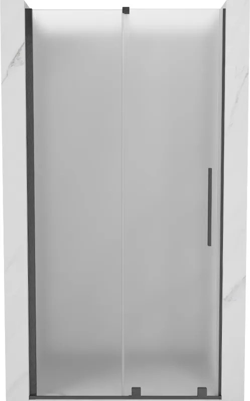 Mexen Velar, posuvné sprchové dveře do otvoru 110 cm, 8mm sklo námraza, grafit broušený, 871-110-000-31-66
