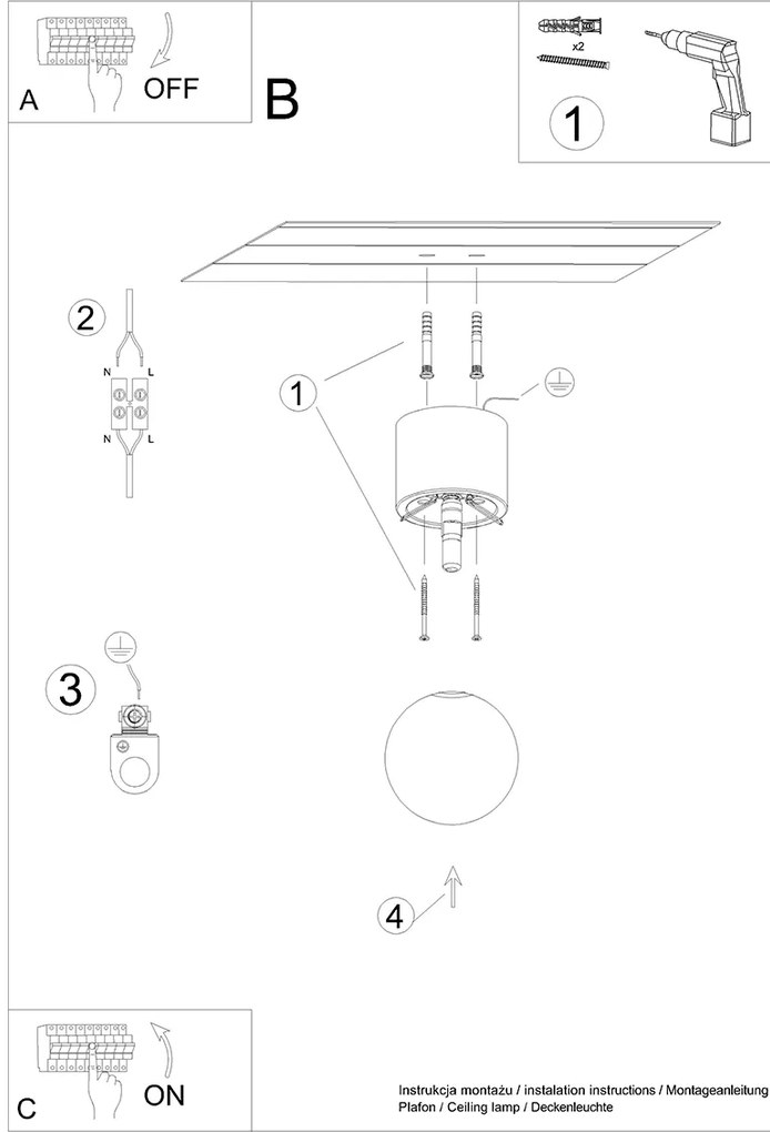 Stropní svítidlo Boomo, 1x bílé skleněné stínítko, dřevo, (19 cm)