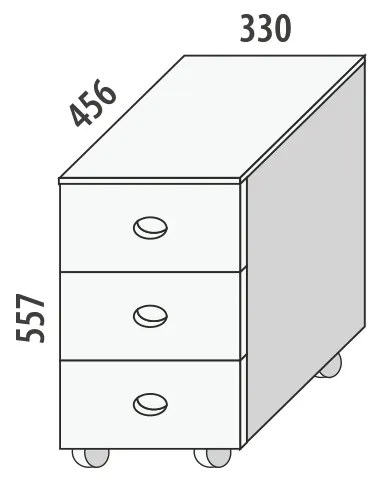 Kontejner 3-zásuvkový Domestav D710