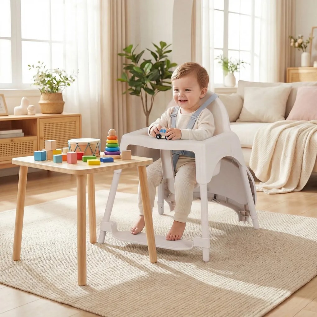 Costway 4-in-1 přestavitelná vysoká židlička pro miminka Dětská vysoká židlička