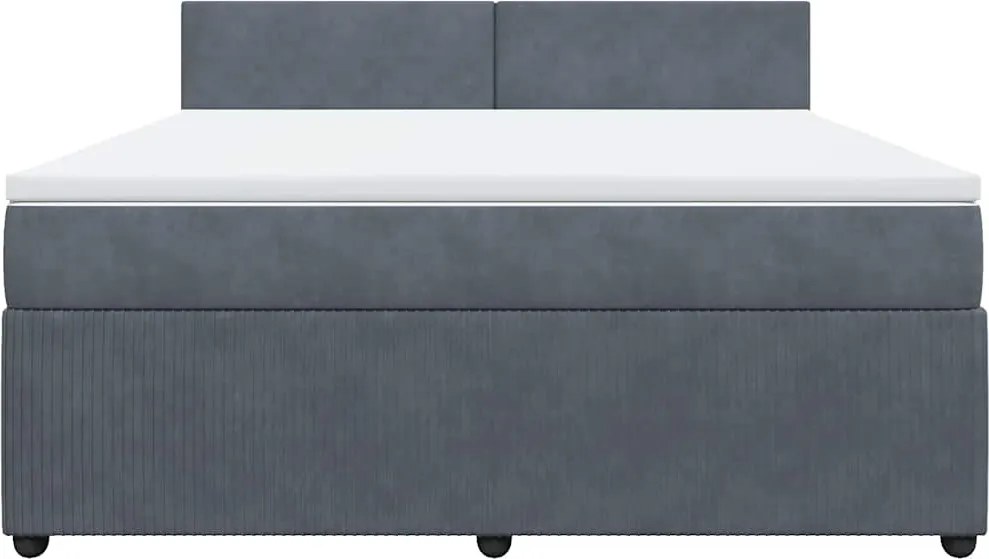 Box spring postel s matrací tmavě šedá 180x200 cm samet 3290101